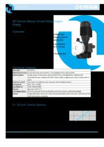 BD Motor driven pump datasheet 2024 - Etatron